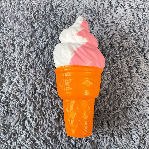 Toys | Nwot Super Squishy Pink And White Ice Cream Stress Squishy ...